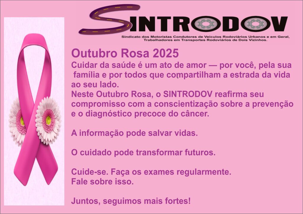 OUTUBRO ROSA 2025 | Sintrodov